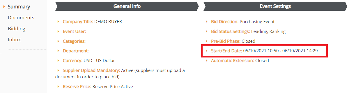 Placing a Bid in the Pre-Offer Event